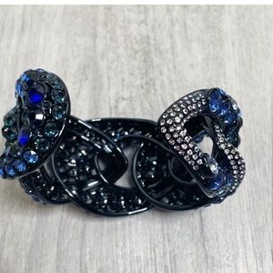 Swarovski | Jewelry | Swarovski Tabloid Blue Crystal Cuff Bracelet | Poshmark